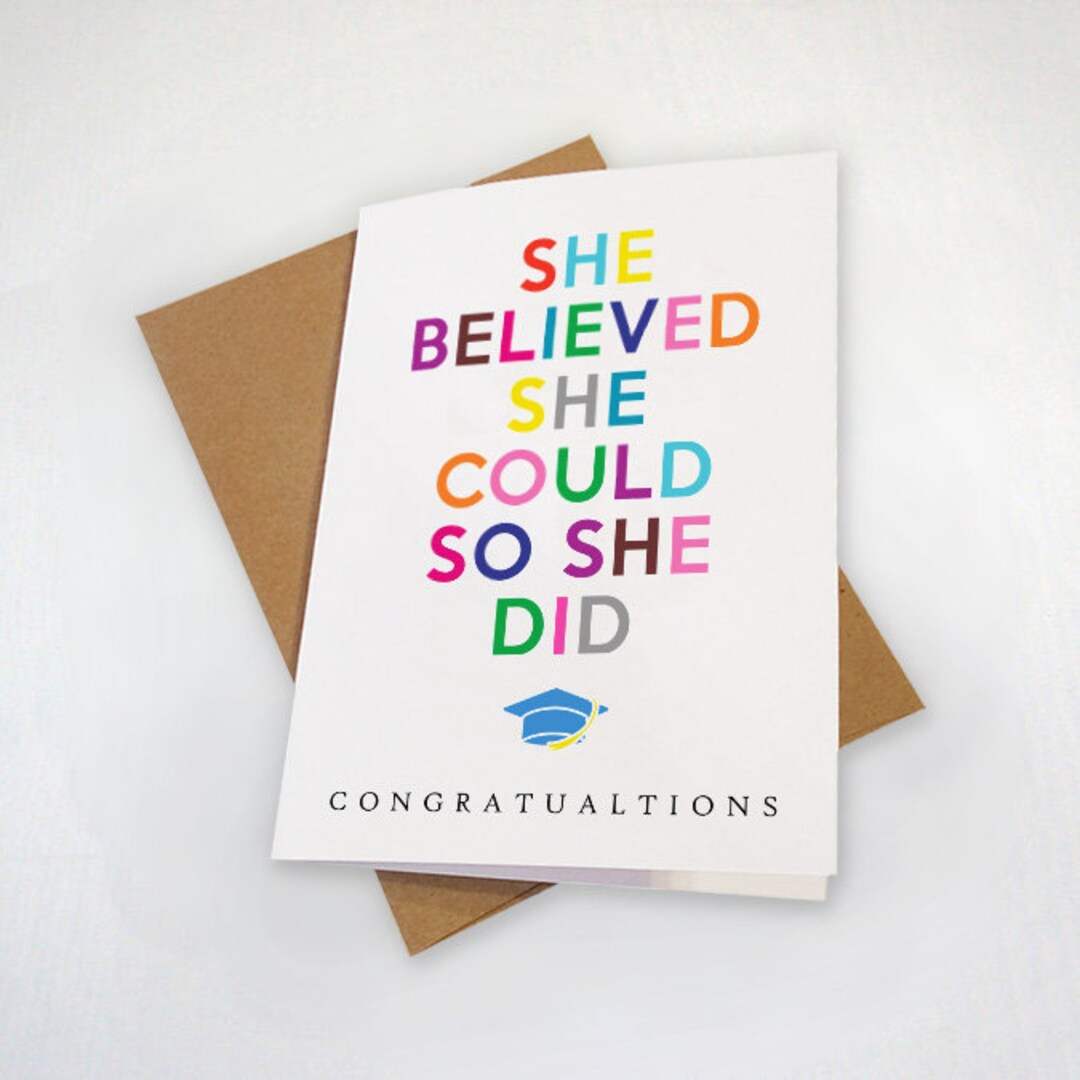 Endearing Graduation Card for Her Encouraging Graduation Card for ...