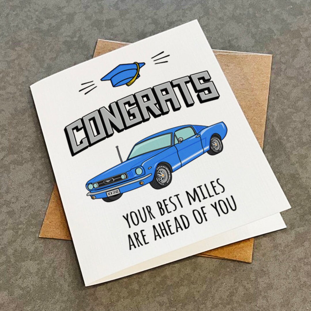 New Graduate Congratulations Card, Muscle Card Themed Grad Card for Him ...