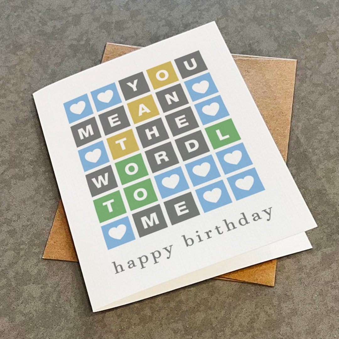Happy Birthday Wordle Card, You Mean the Wordl to Me, Funny Birthday ...