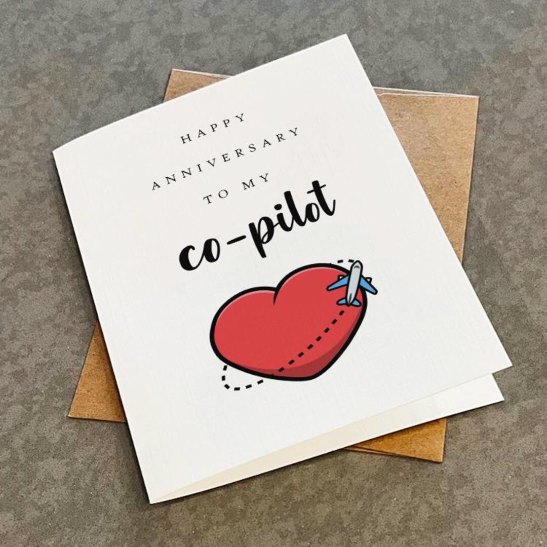 Happy Anniversary to My Co-pilot - Cute Anniversary Card for Pilot ...