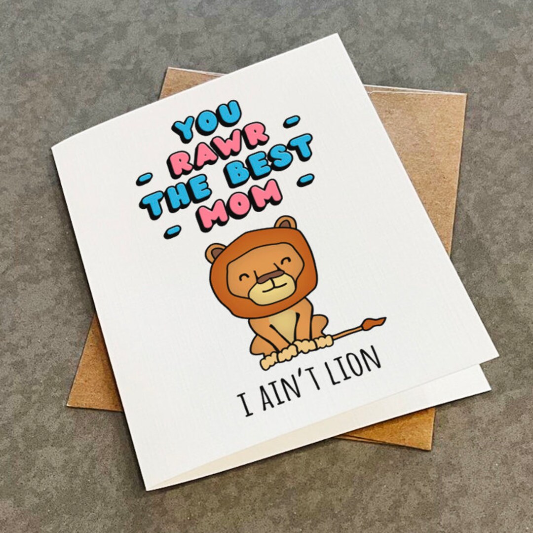 Proud Mom Mother's Day Card, Dad Joke Greeting Card, You Rawr the Best ...
