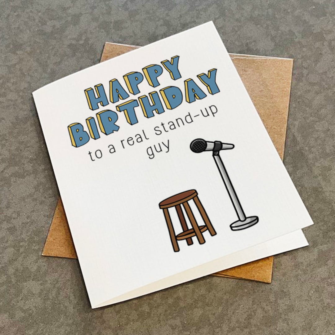 Stand up Comedy Birthday Card - Funny Birthday Card for Amateur ...
