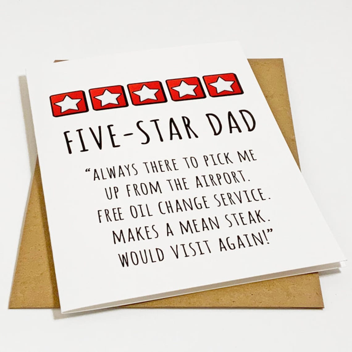 Five-star Dad Father's Day Card: Witty Review Card - Etsy