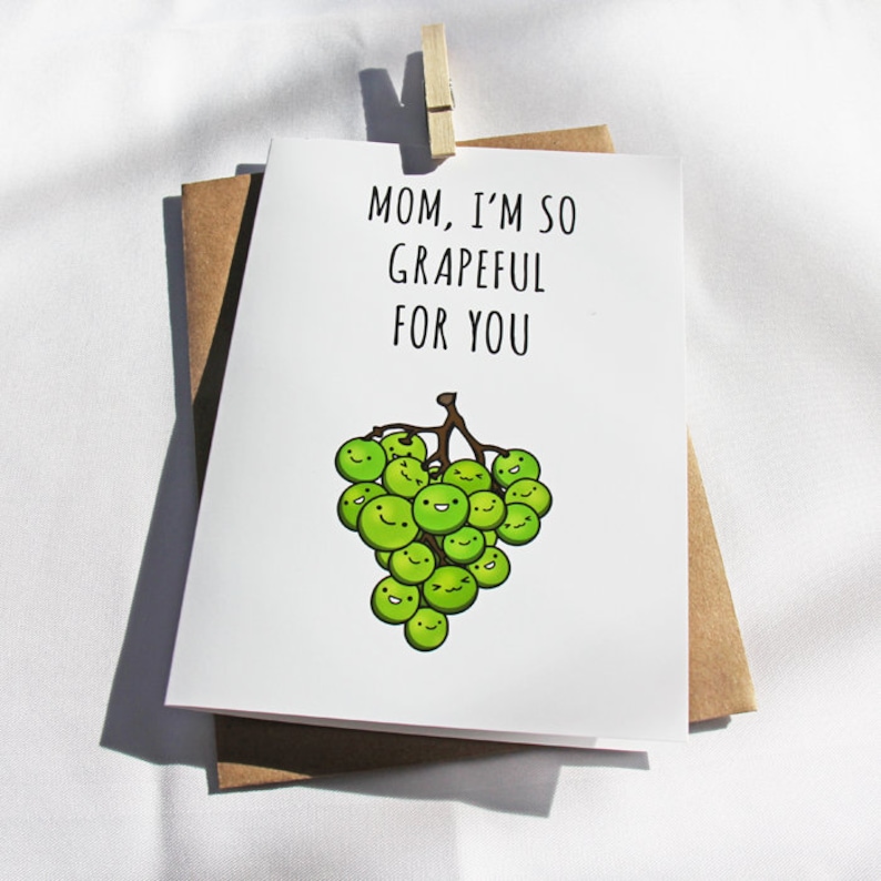 Grateful Mother's Day Card so Grapeful for My Mom A - Etsy
