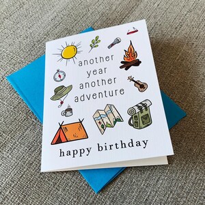 Camping Birthday Card: Adventure Theme Greeting Card - Etsy