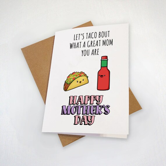 Taco Mother's Day Card for Foodies Cute Greeting Card - Etsy