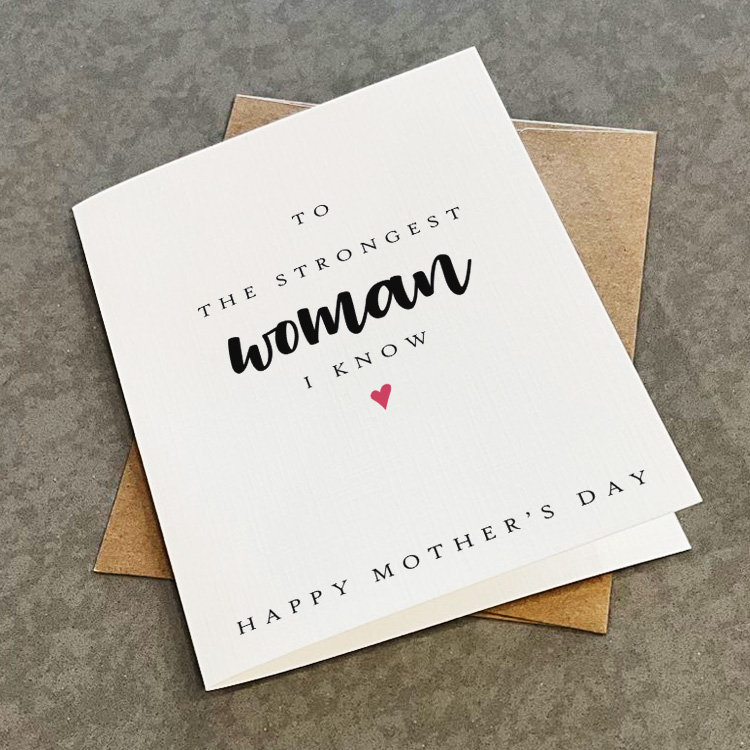 Strongest Woman Mother's Day Card: A2 Matte Card Stock - Etsy