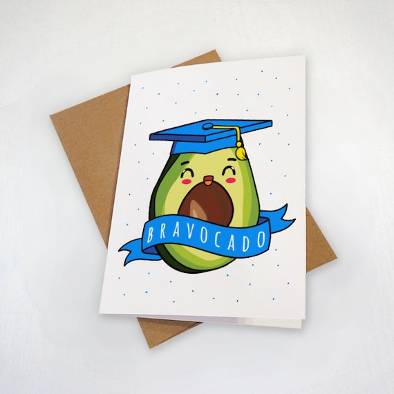Bravocado Cute Graduation Card Avocado Wearing Graduation | Etsy