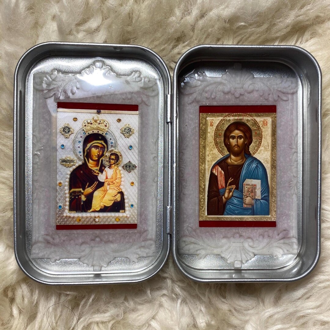 Custom Orthodox Pocket Shrine Box: Any Two Icons You Want - Etsy