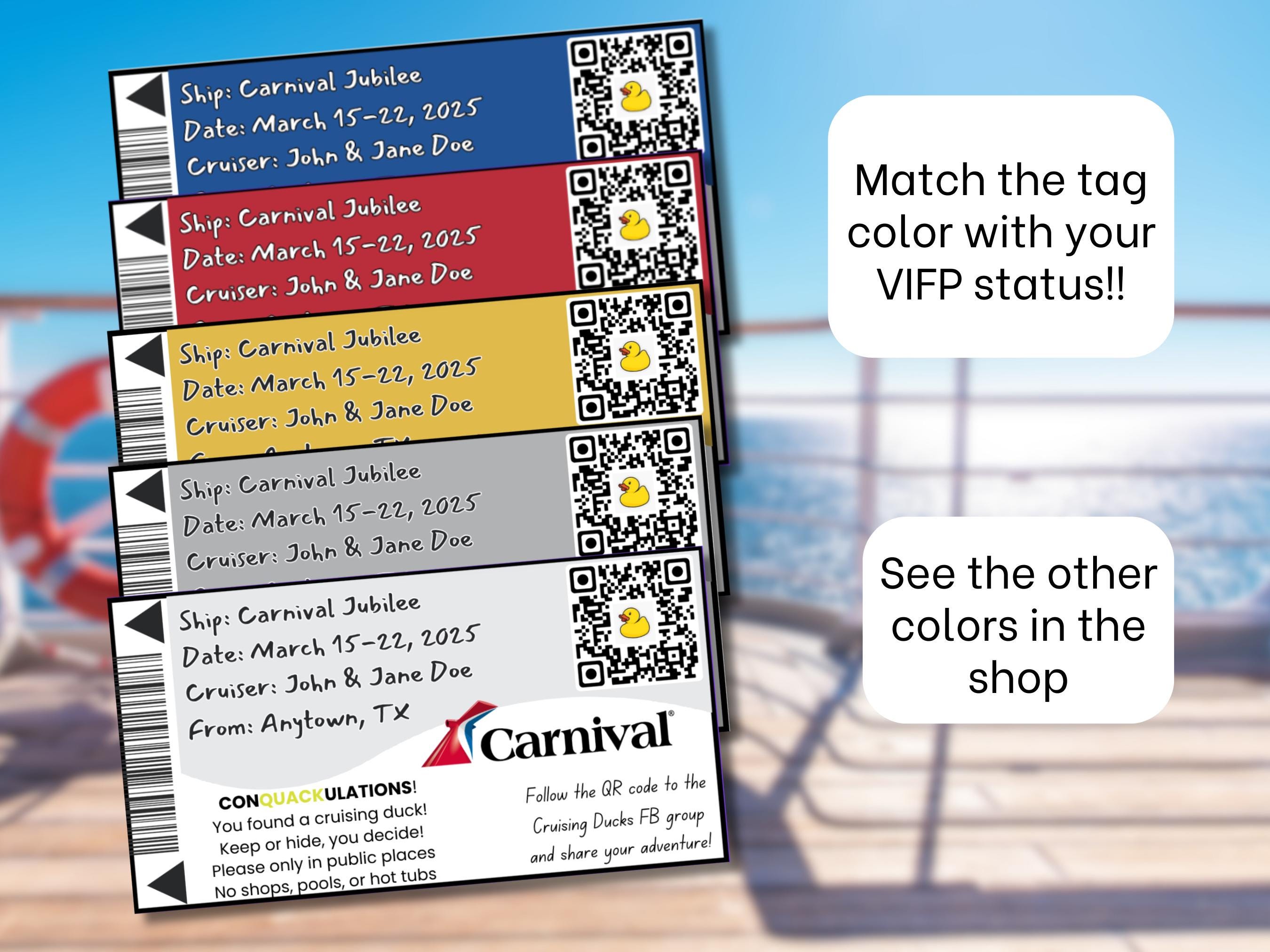Carnival Cruise Duck Tags: Sign & Sail Card (printable Digital Download ...