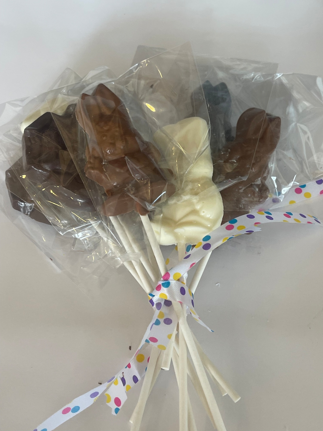 Easter Bunny Chocolate Candy Pops Milk Dark White Chocolate - Etsy