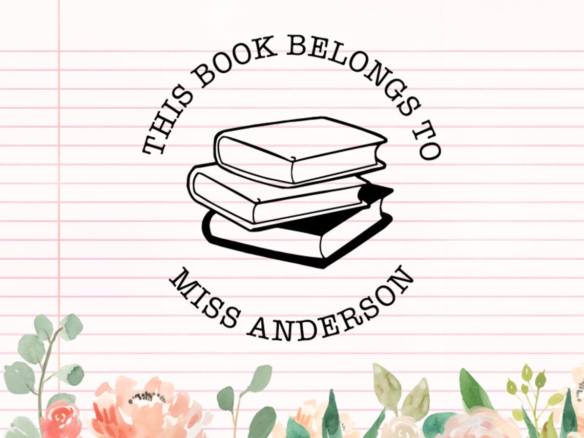 Personalized Teacher Stamp This Book Belongs To Self Inking - Etsy