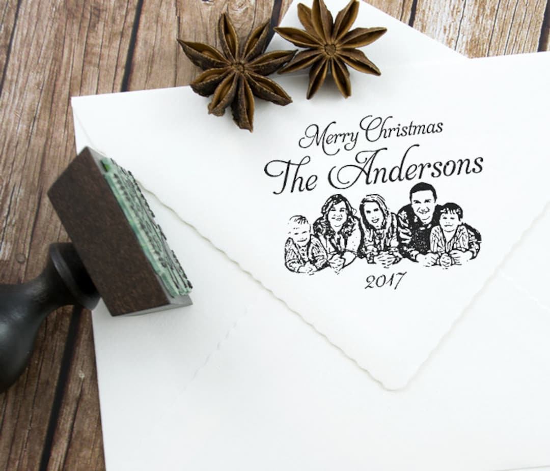 Personalized Christmas Portrait Stamp, Self Inking Stamp, Photo Stamp ...