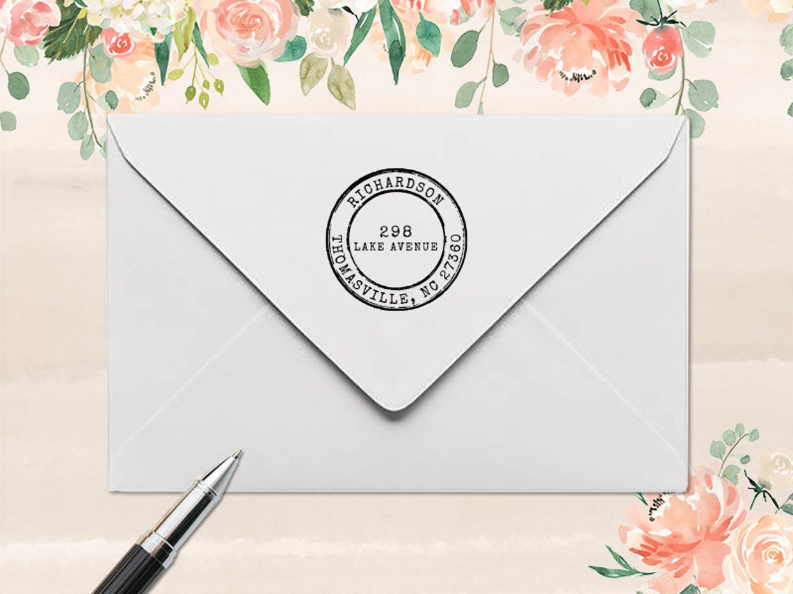 Round Vintage Stamp With Family Name Old Vintage Custom Post - Etsy