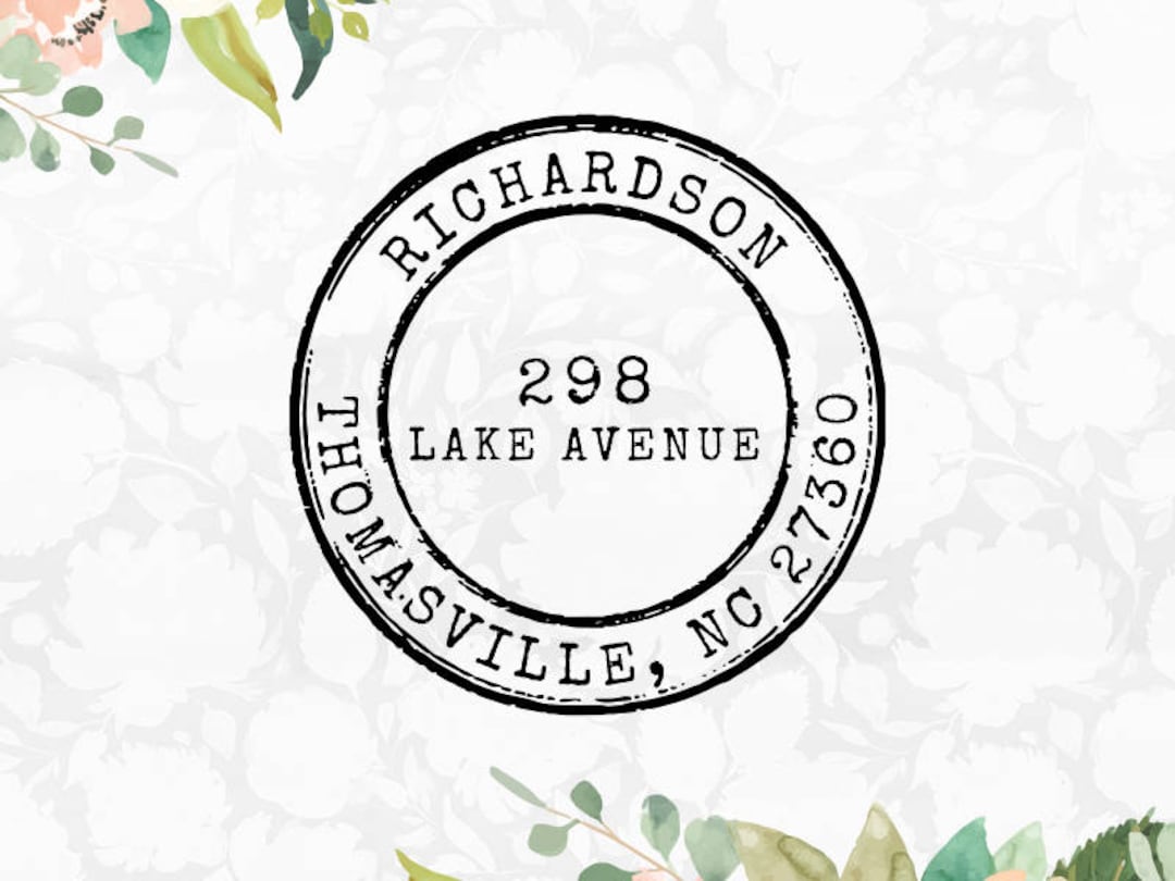 Round Vintage Stamp With Family Name, Old Vintage Custom Post Stamp ...