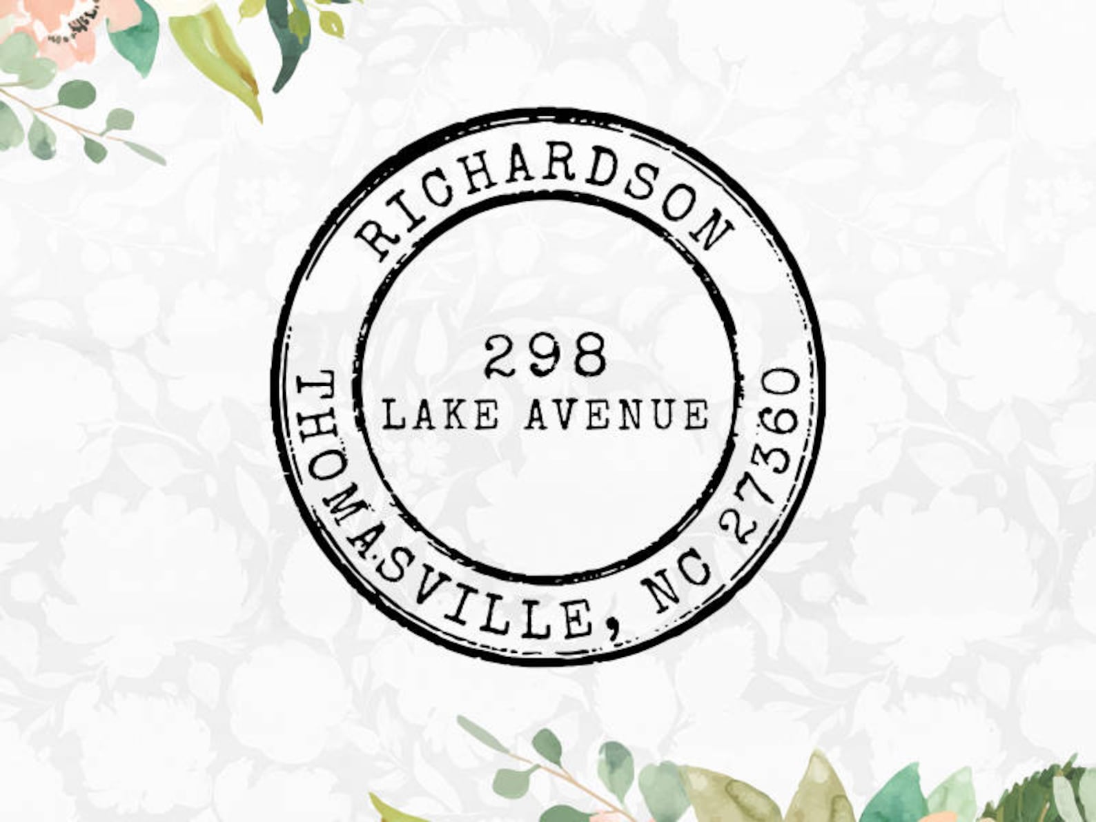 Round Vintage Stamp With Family Name Old Vintage Custom Post - Etsy