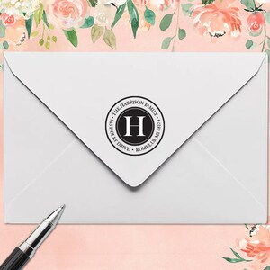 Personalized Monogram Stamp, Custom Monogram Address Stamp, Self Inking ...