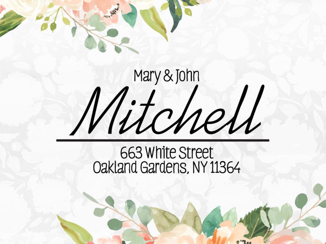 Beautiful Address Return Wood Stamp, Custom Return Address Stamp ...