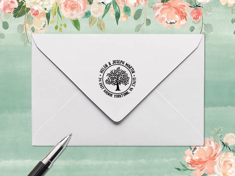 Custom Tree Self Inking Stamp Custom Wedding Stamp Save the - Etsy