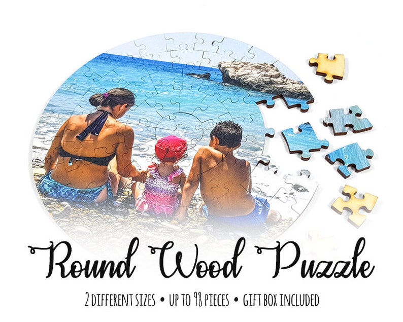Round Personalized Puzzles From Wood Photo Jigsaw Puzzle - Etsy