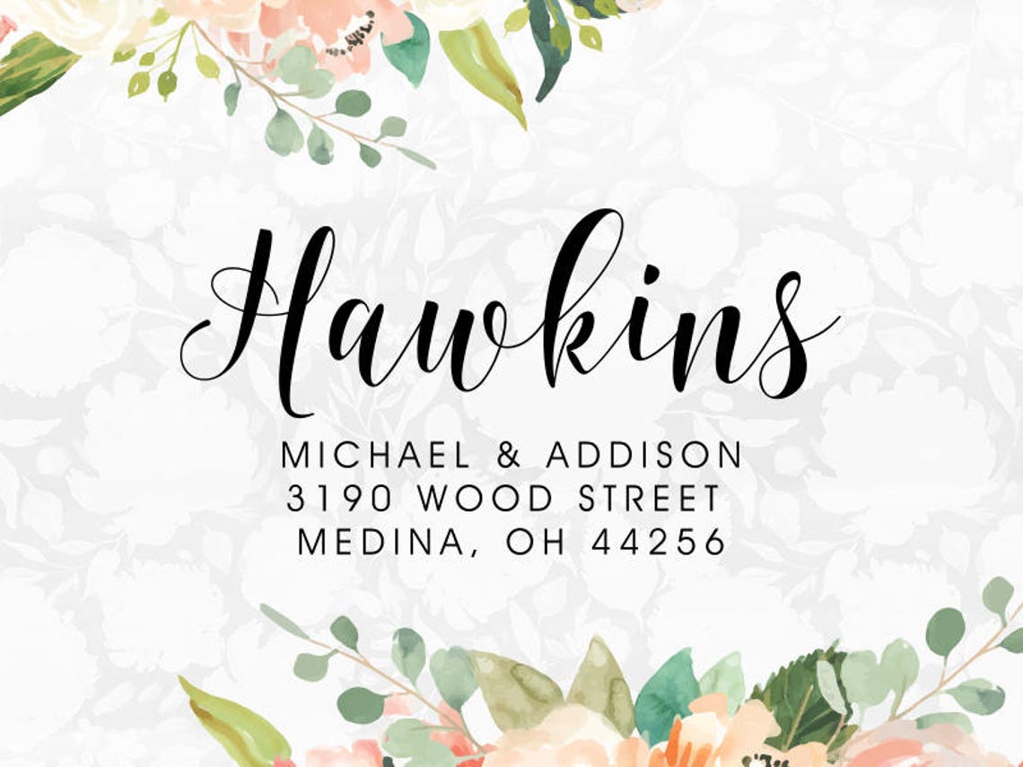 Custom Address Stamp Self Inking Address Stamp Wood Address | Etsy