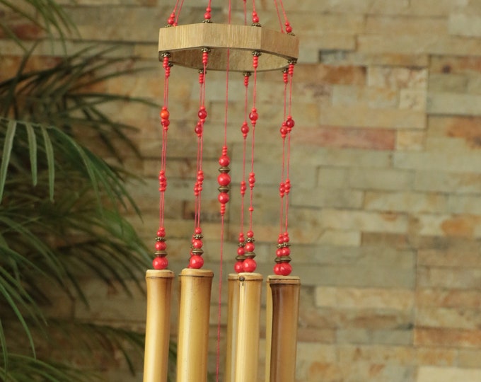 Bamboo Wind Chimes, Boho Wind Chimes, Garden Decoration, Tiki Bar Decor ...