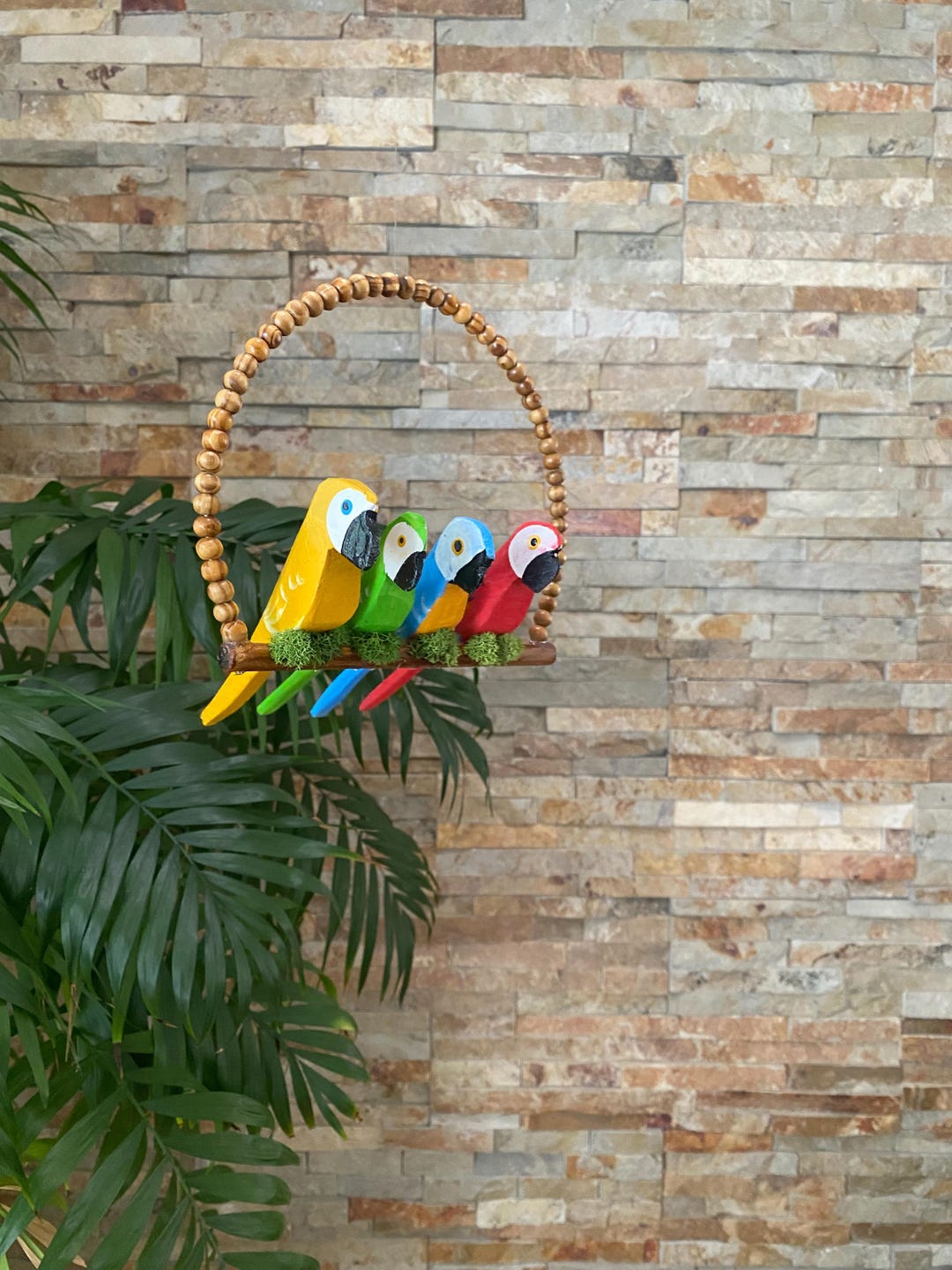 Wooden Parrots, Tiki Bar Decor , Tropical Decor, Tropical Room, Enchanted Tiki Room, Hanging ...