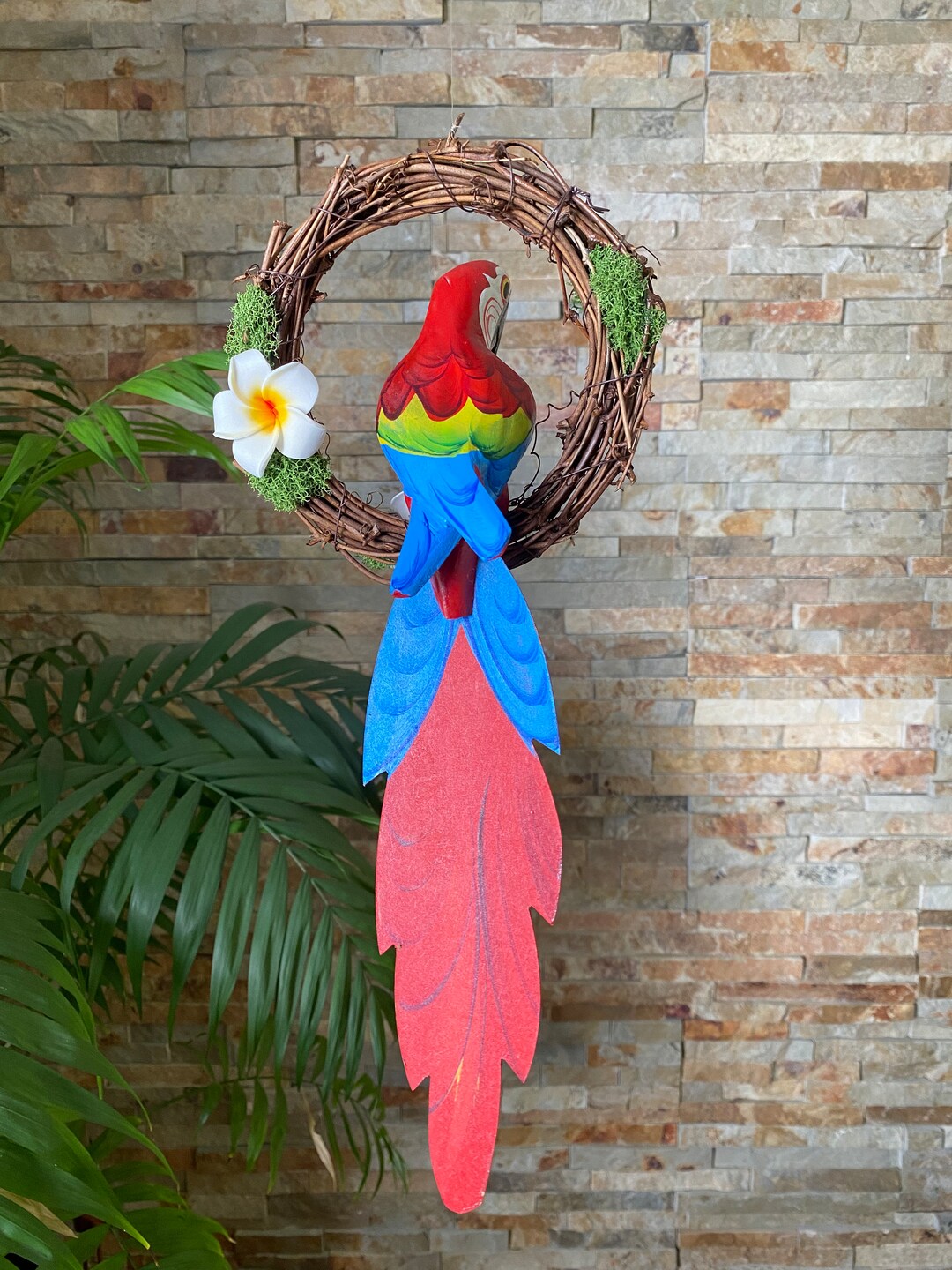 Red Scarlet Macaw Parrot Tiki Room Tiki Bar Decor Garden - Etsy