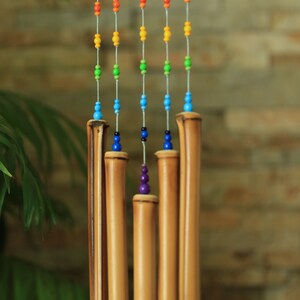 Bamboo Dream Catcher, Bamboo Wind Chimes, Boho Wind Chimes Garden Decor ...
