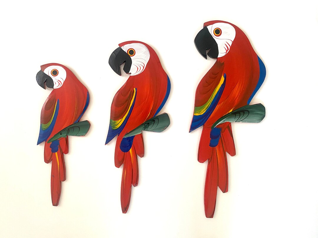 Red Scarlet Macaw Parrot Wall Decor, Tropical Decor, Tropical Room ...