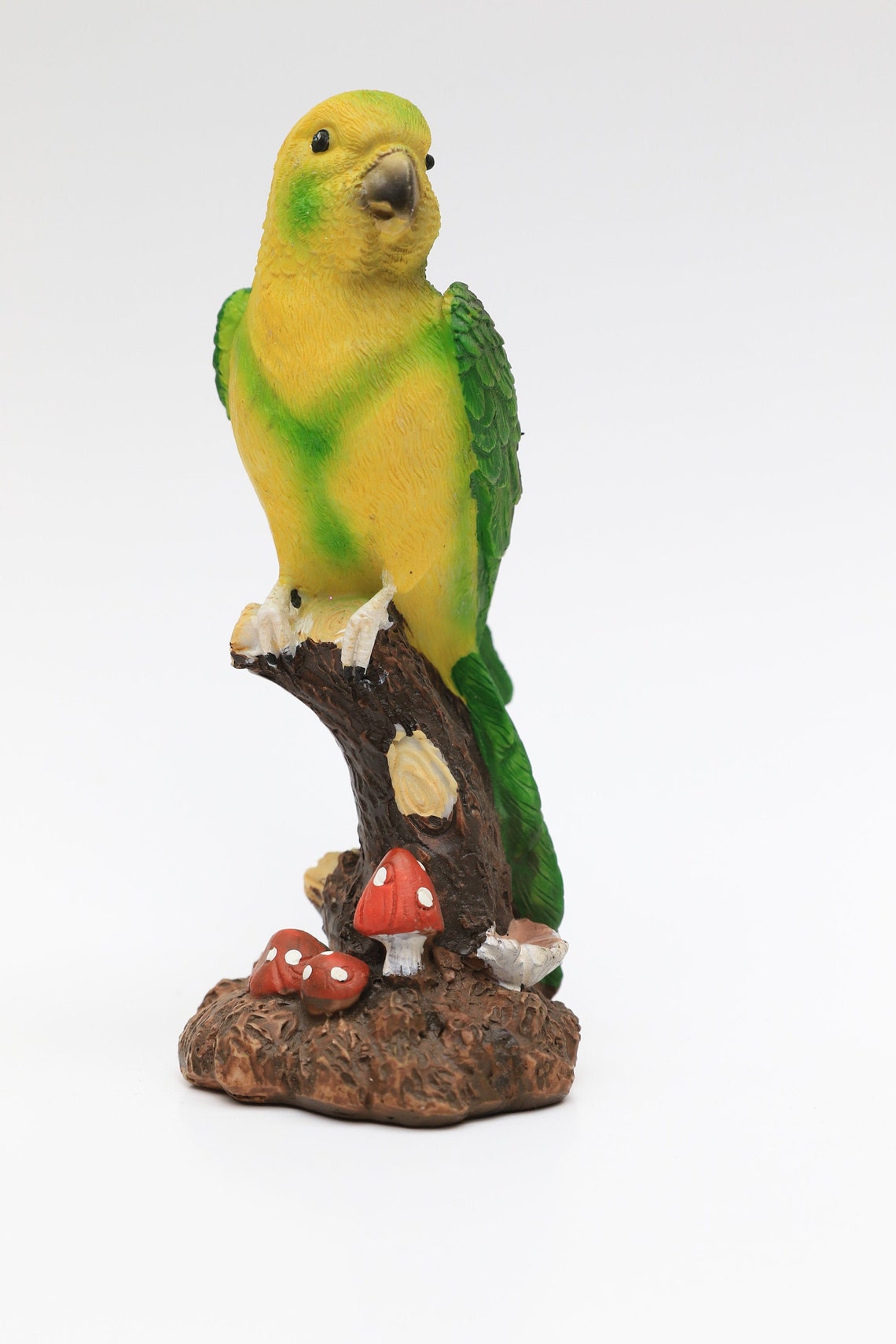 Yellow and Green Parakeet Figurine Tropical Decor Tiki - Etsy UK