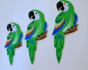 Green Macaw Parrot Wall Decor Tropical Decor Tropical Room | Etsy