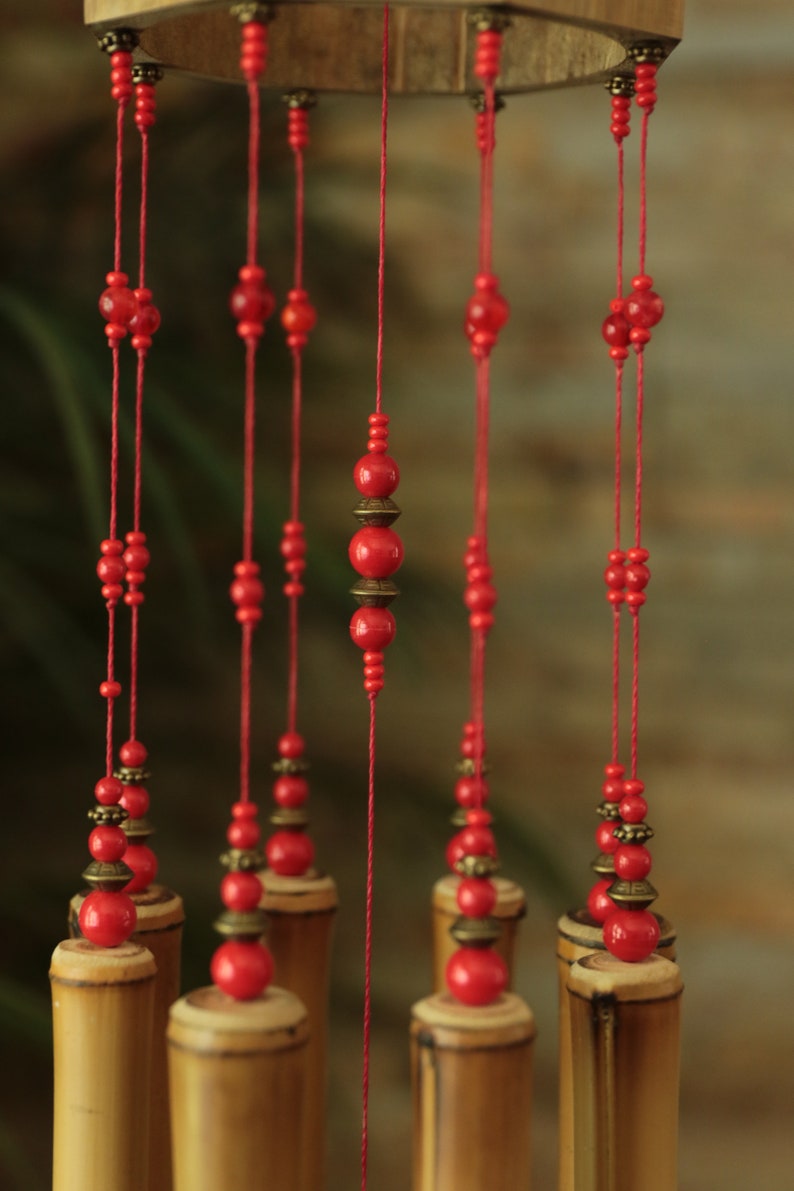 Bamboo Wind Chimes Boho Wind Chimes Garden Decoration Tiki - Etsy