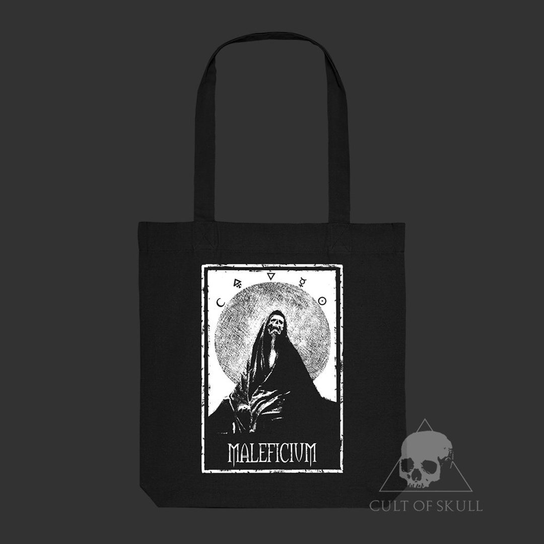 Maleficium Bag - Alchemy. Occult Symbols. Skull Bag. Gothic Tote Bag ...
