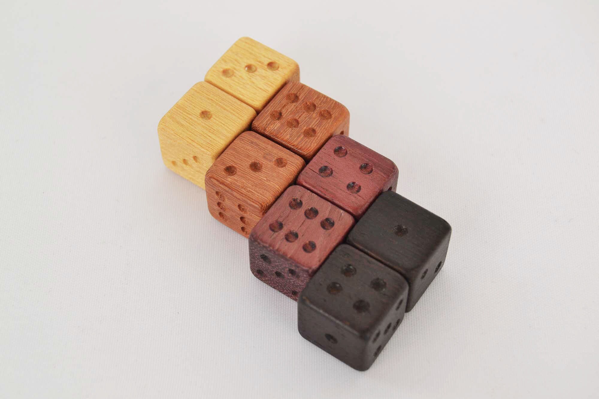 Handcrafted Dice Made Out of Wenge, Purpleheart, Tuliwood and ...