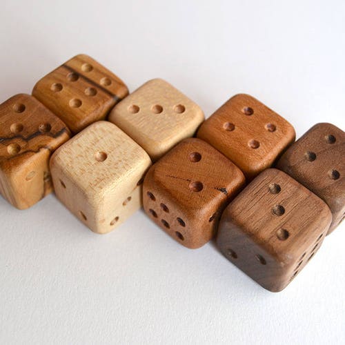 Wooden Dice Handmade Out of Walnut Olive Cherry and Maple - Etsy