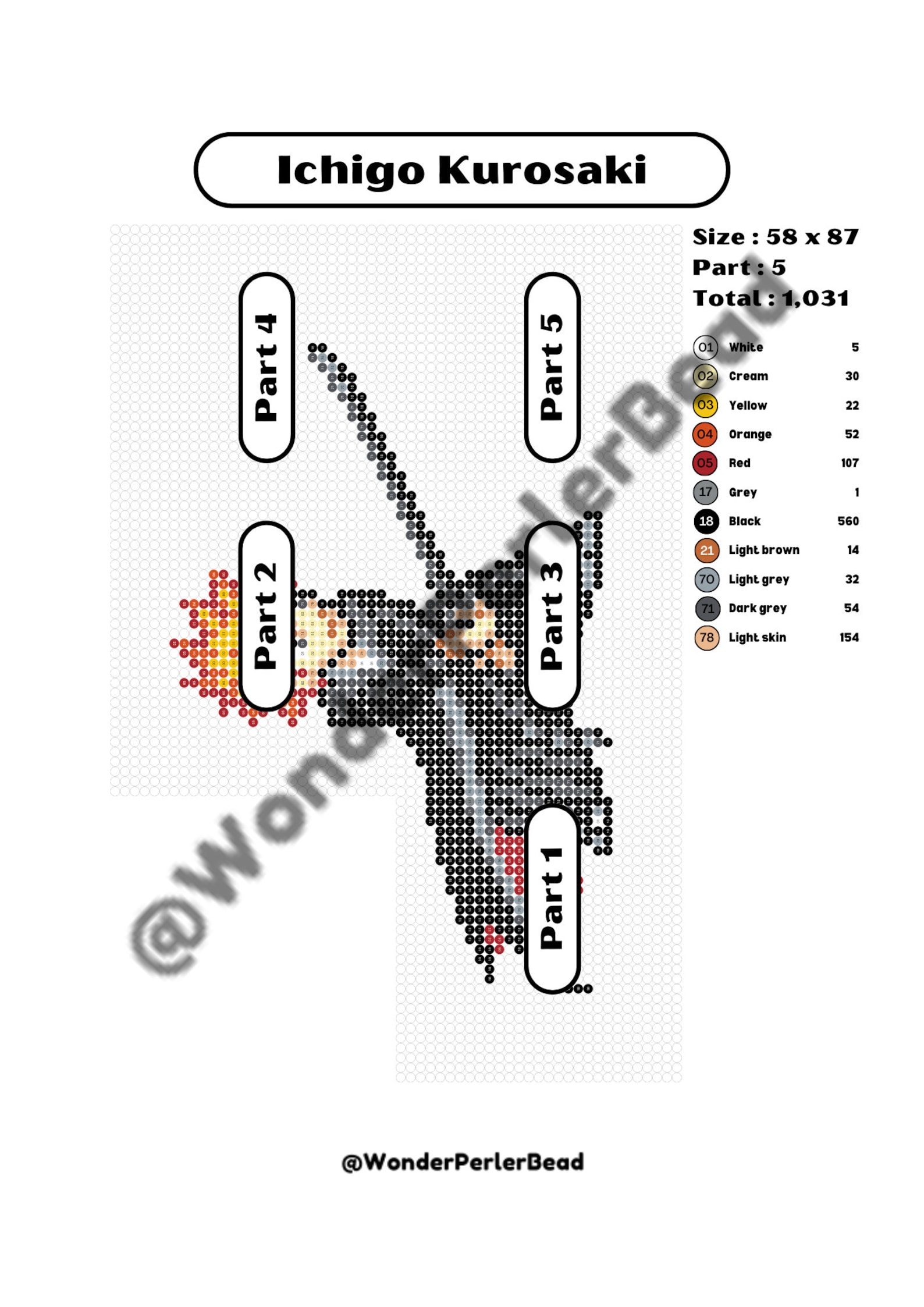Bleach Set (11 Character) - DIGITAL FILE ONLY Perler Bead Pattern - Etsy