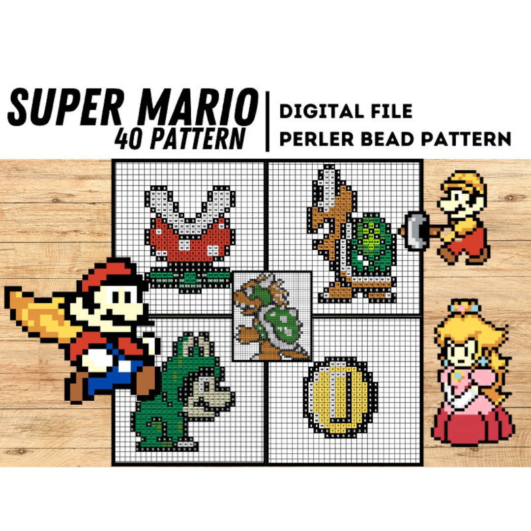 Super Mario Set 40 Pattern - DIGITAL FILE ONLY Perler Bead Pattern - Etsy