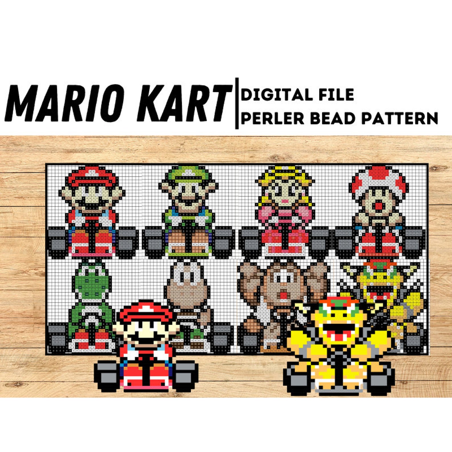 Mario Kart - DIGITAL FILE ONLY Perler Bead Pattern - Etsy