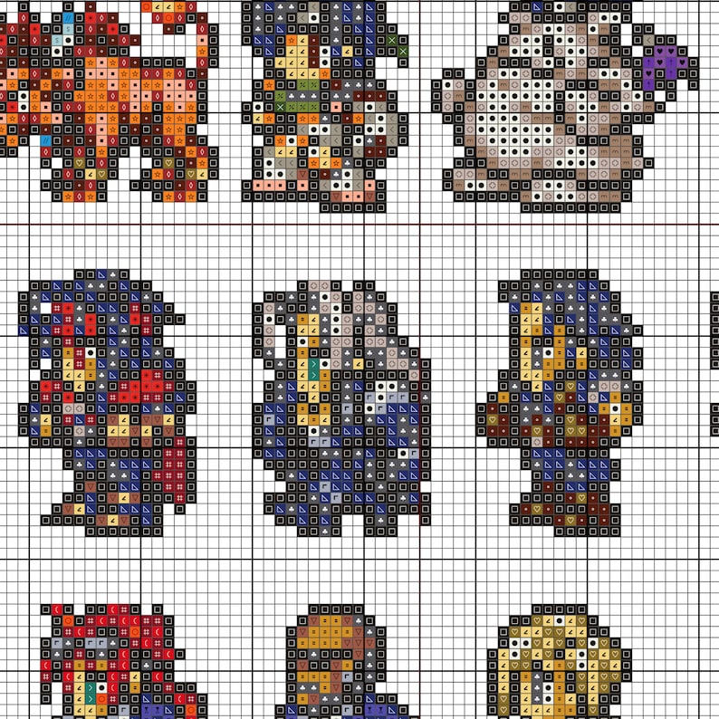 Final Fantasy 7 : Characters Cross Stitch Pattern - DIGITAL FILE ONLY ...