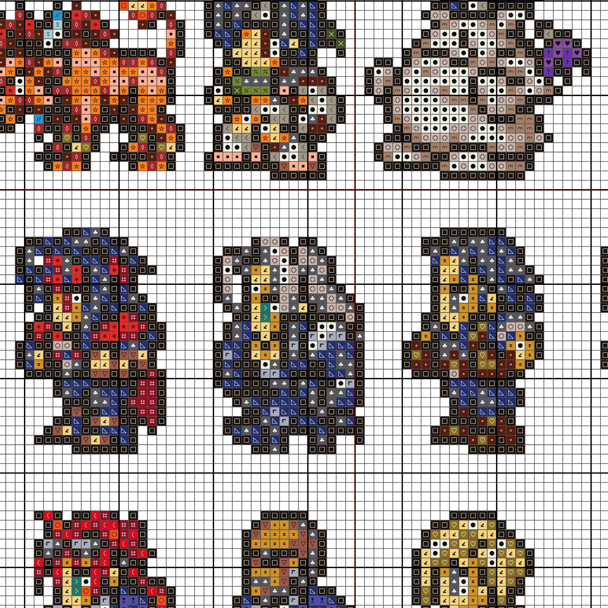 Final Fantasy 7 : Characters Cross Stitch Pattern - DIGITAL FILE ONLY ...