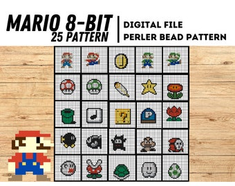 Super Mario Set 40 Pattern - DIGITAL FILE ONLY Perler Bead Pattern - Etsy
