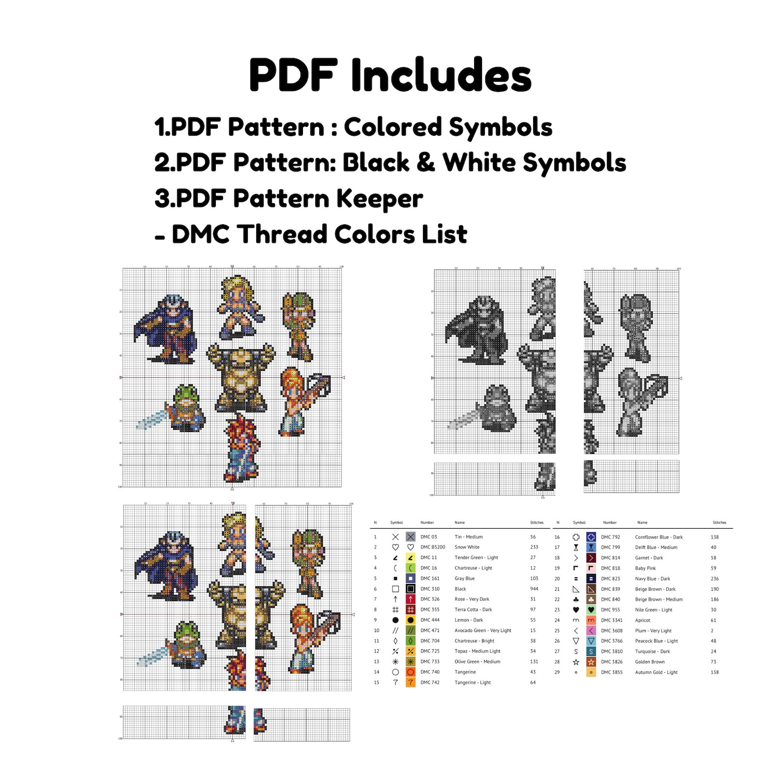 Chrono Trigger : Cross Stitch Pattern for Beginner - Etsy