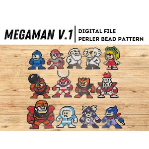 Mega Man 1 ( 13 Character) Pattern - DIGITAL FILE ONLY Perler Bead ...