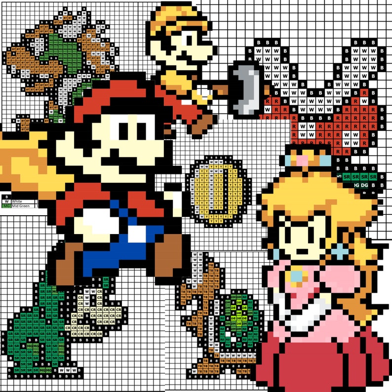 Super Mario Set 40 Pattern - DIGITAL FILE ONLY Perler Bead Pattern - Etsy