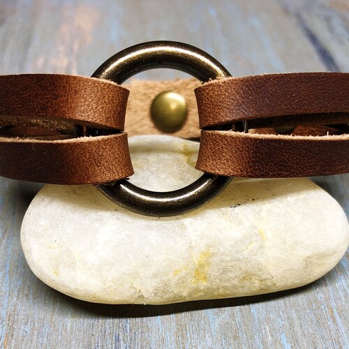 Leather Wrap Bracelet Womens Leather Cuff Modern Boho Etsy