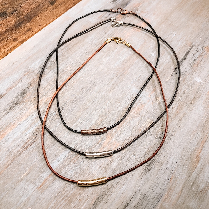 Leather Cord Necklace for Women Men Leather Jewelry for Him - Etsy