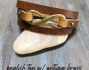 Leather Wrap Cuff | Etsy