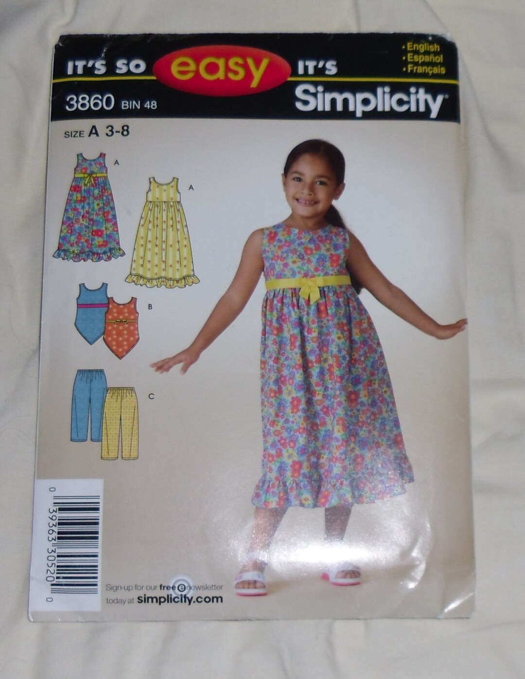 It's so Easy It's Simplicity Pattern 3860 Size A 3-8 Uncut and Unused ...