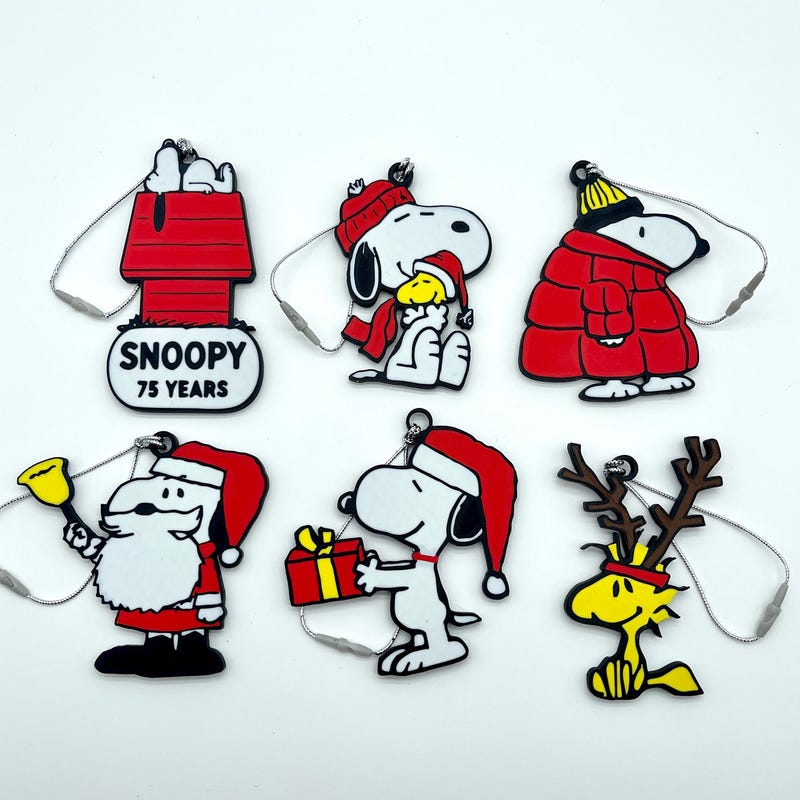 Set of Snoopy Ornaments - Etsy